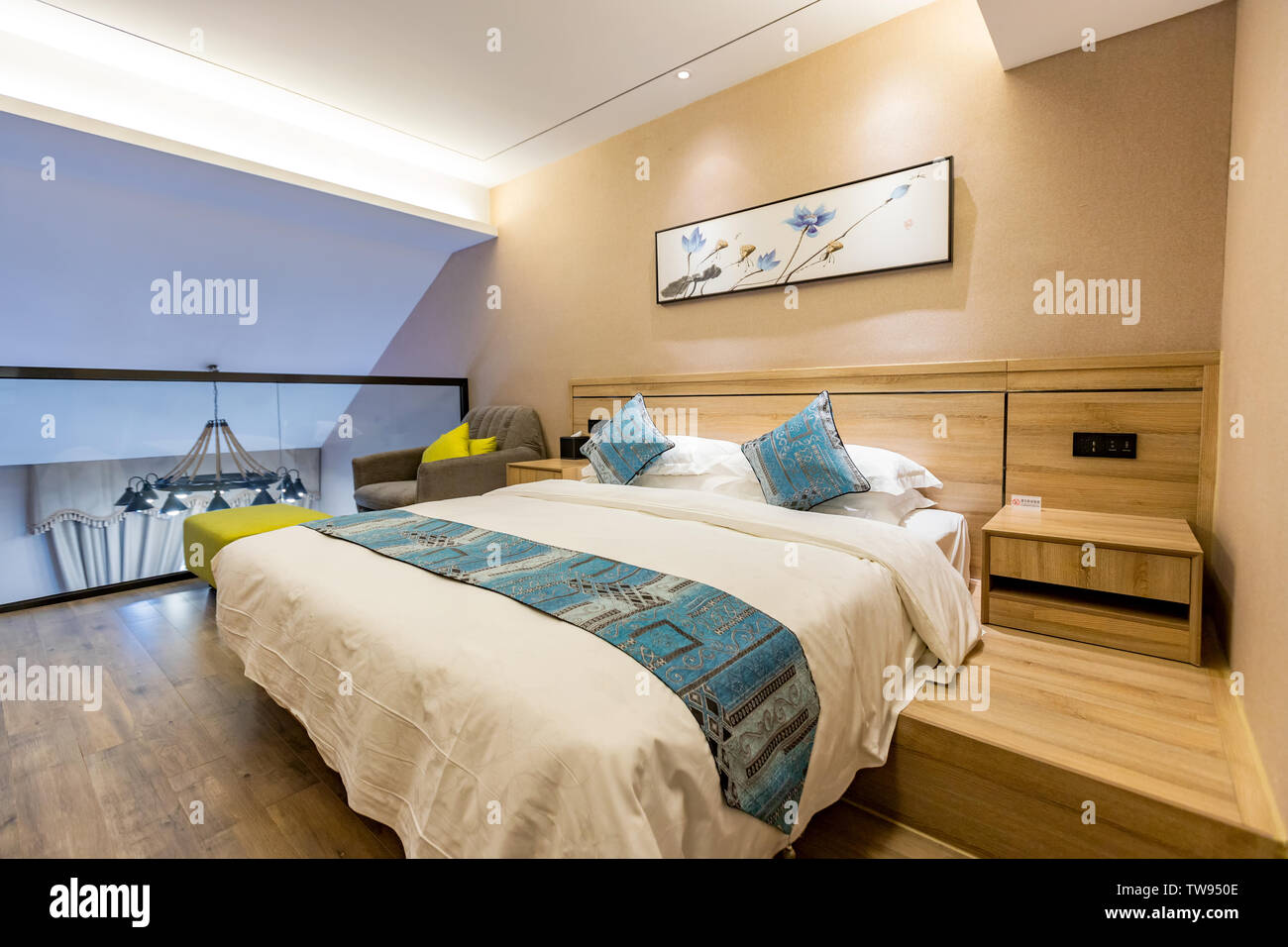 Bright hotel interior view Stock Photo - Alamy