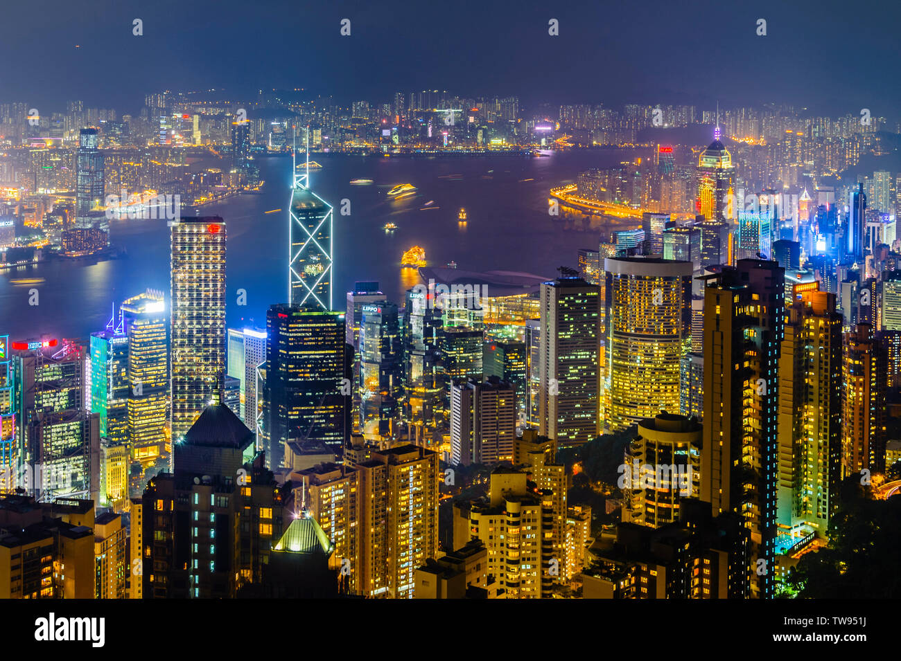 Night Scenery in Hong Kong Stock Photo - Alamy