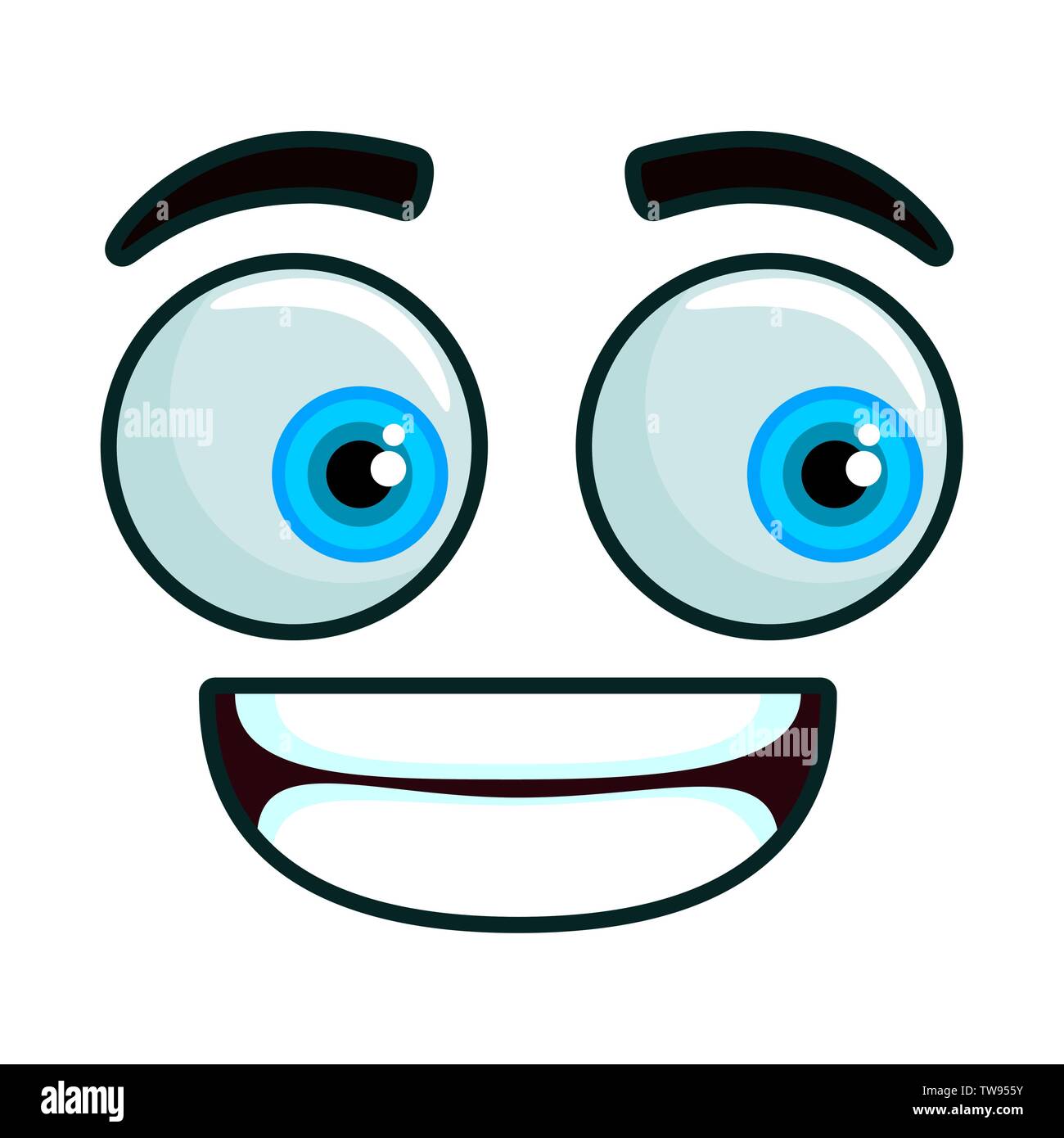 happy emoticon face kawaii character Stock Vector Image & Art - Alamy