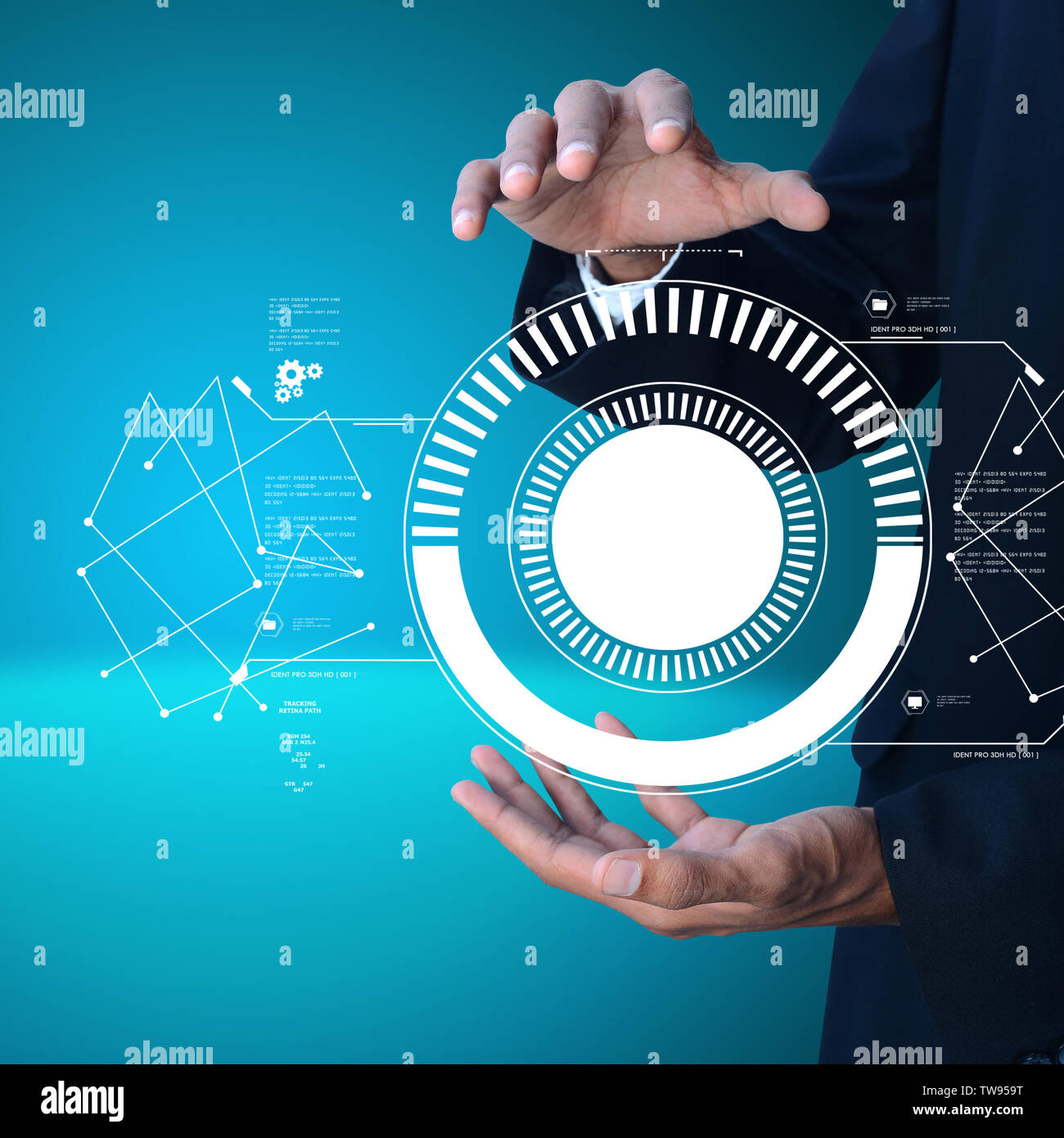 Smart hand showing futuristic technology Stock Photo - Alamy
