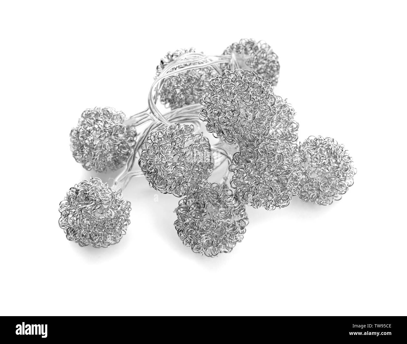 Christmas lights background string Black and White Stock Photos ...