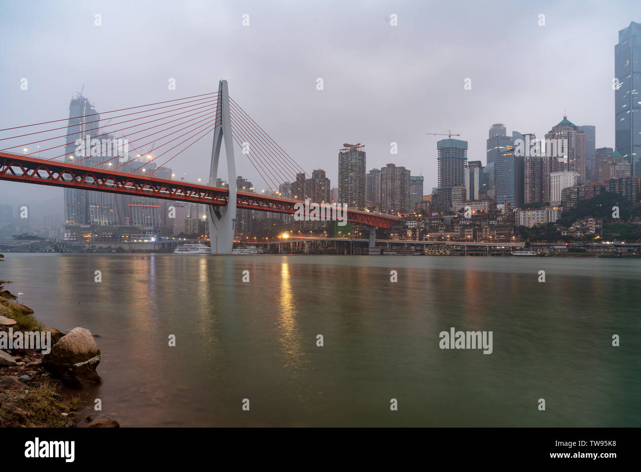 Hung Cliff and Qianmen Bridge Stock Photo - Alamy