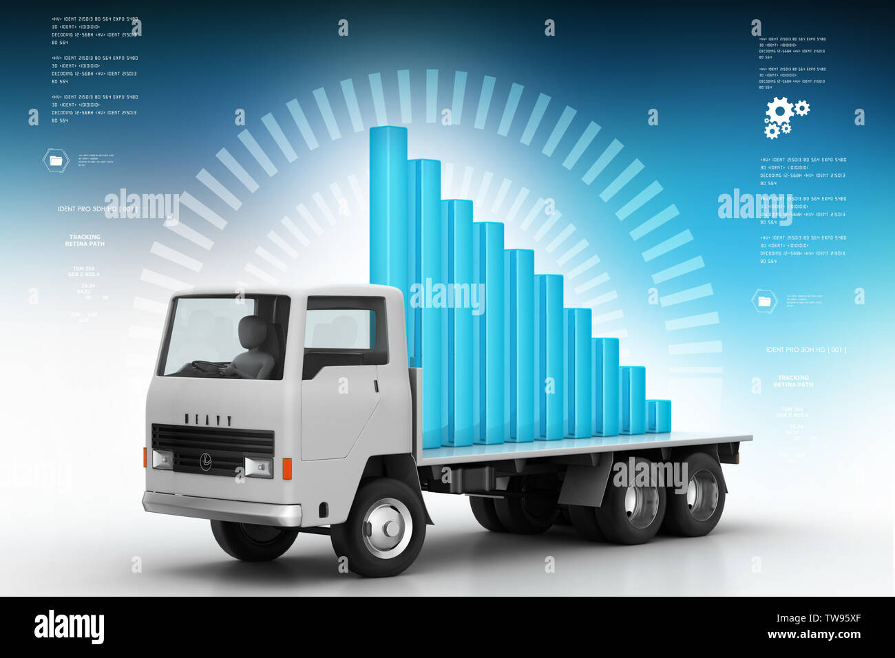 Transportation of business graph in truck Stock Photo - Alamy