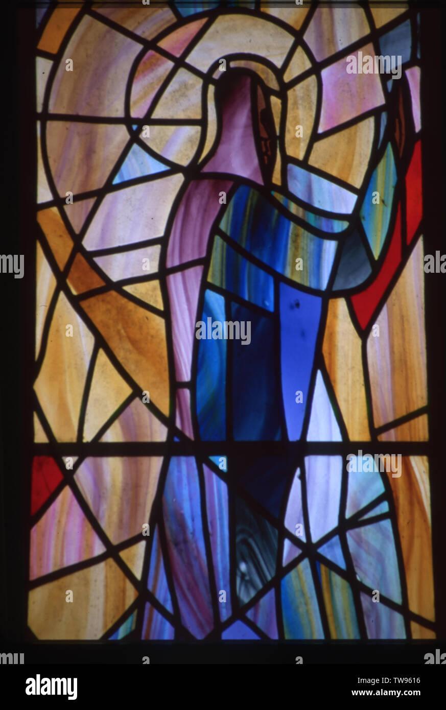 Stained glass window, Elijah, St Mary's church, Boxford, Essex, UK ...