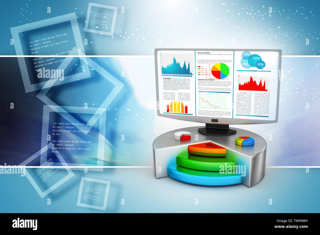 Stock chart showing the computer monitor Stock Photo - Alamy