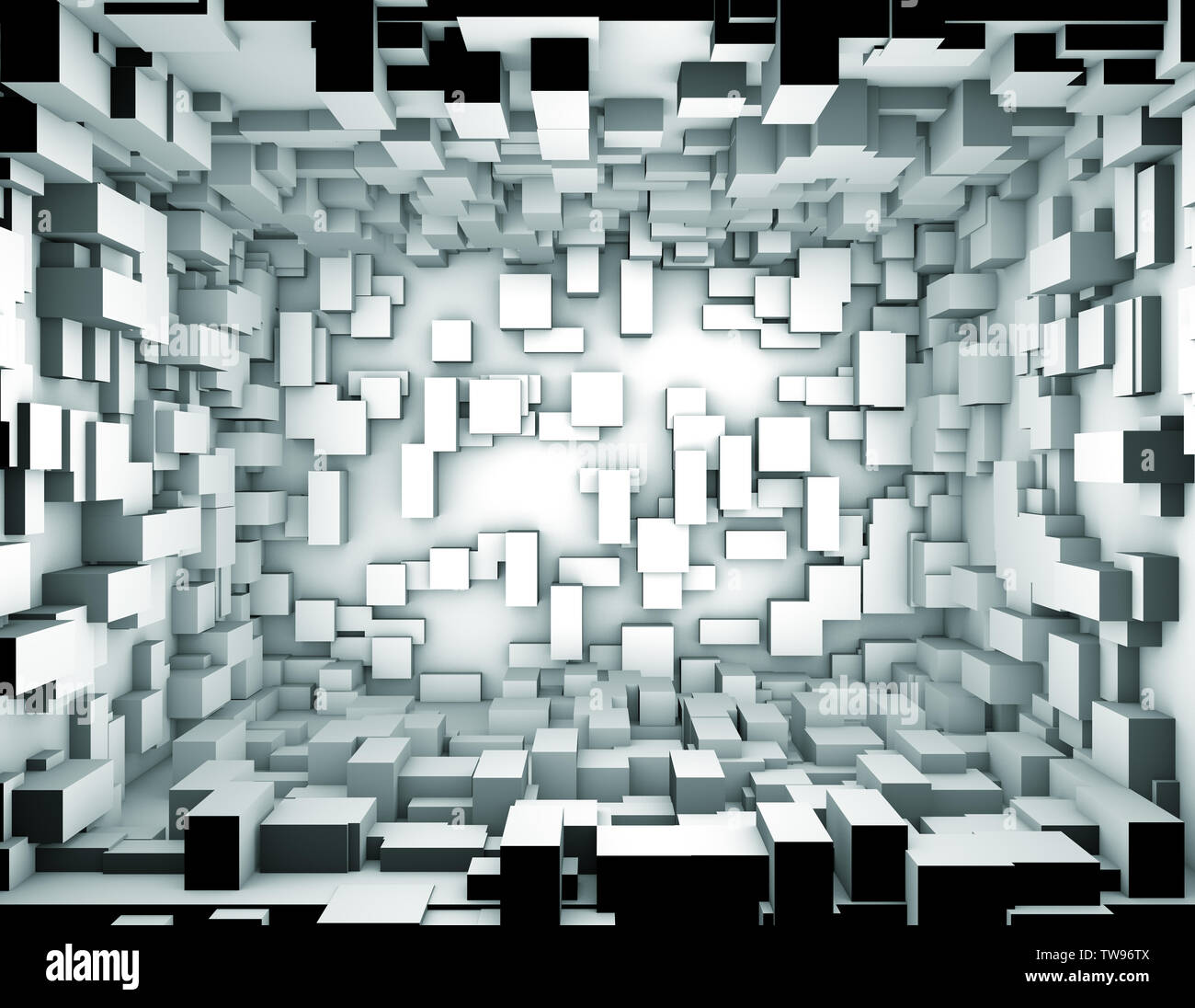 Abstract 3d square in indoor Stock Photo - Alamy