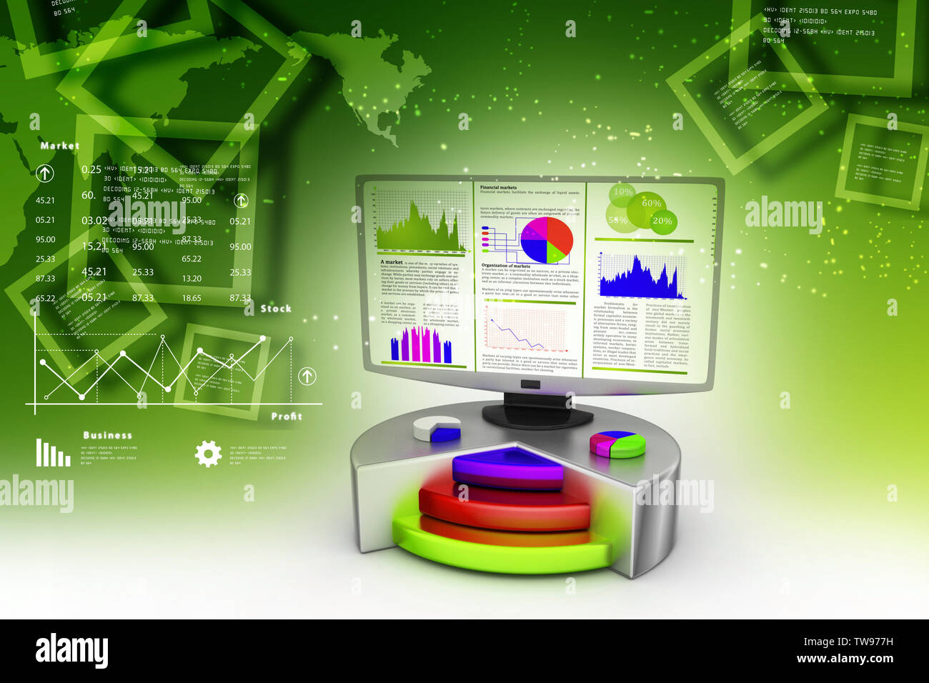 Monitor pie chart hi-res stock photography and images - Alamy