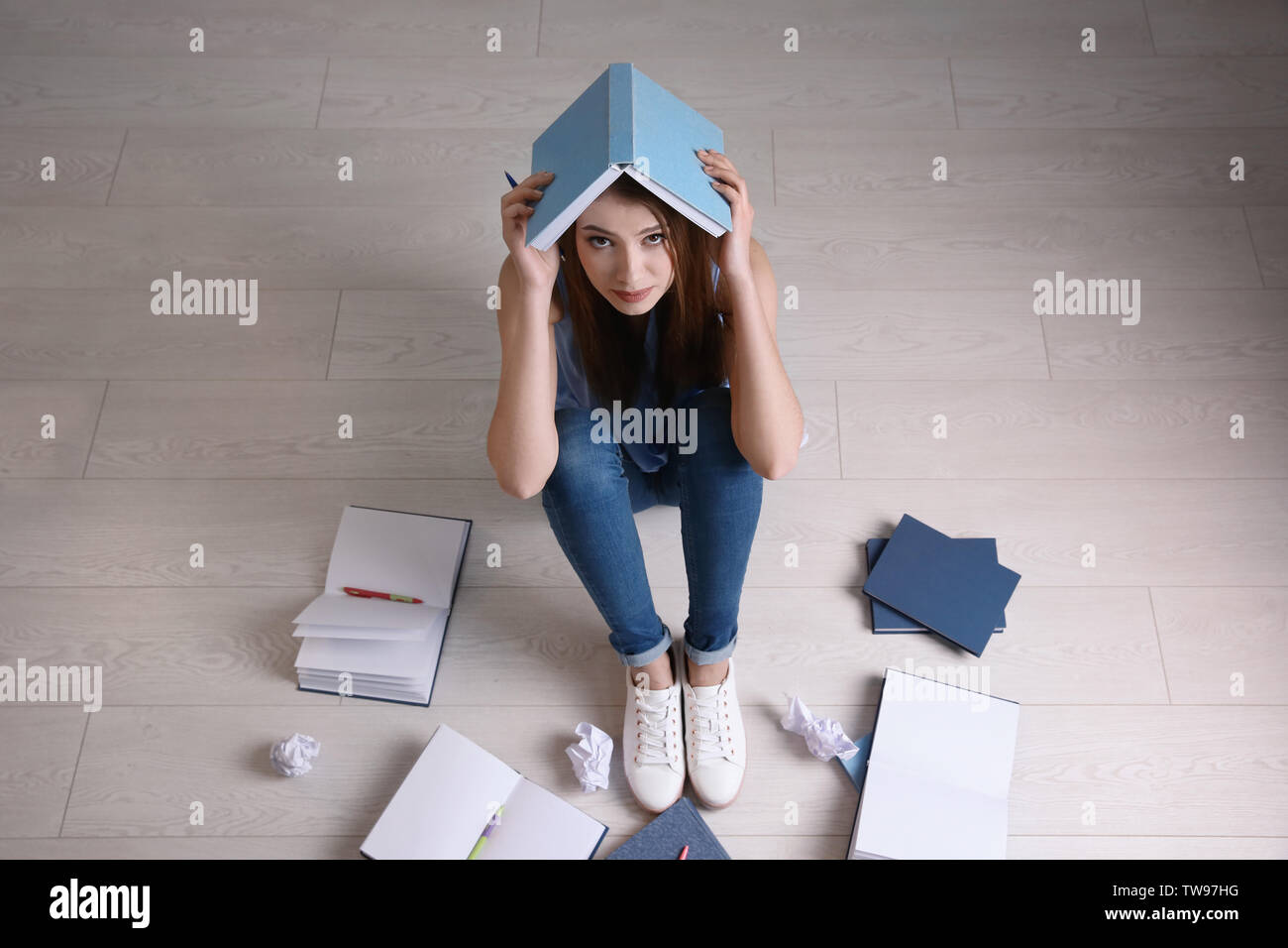 Sitting an exam, stressed hi-res stock photography and images - Alamy
