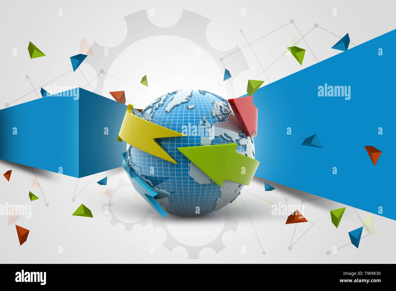 World map green radial hi-res stock photography and images - Alamy