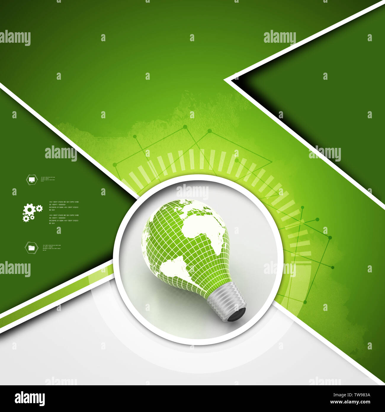 an electric light bulb with a world map Stock Photo - Alamy