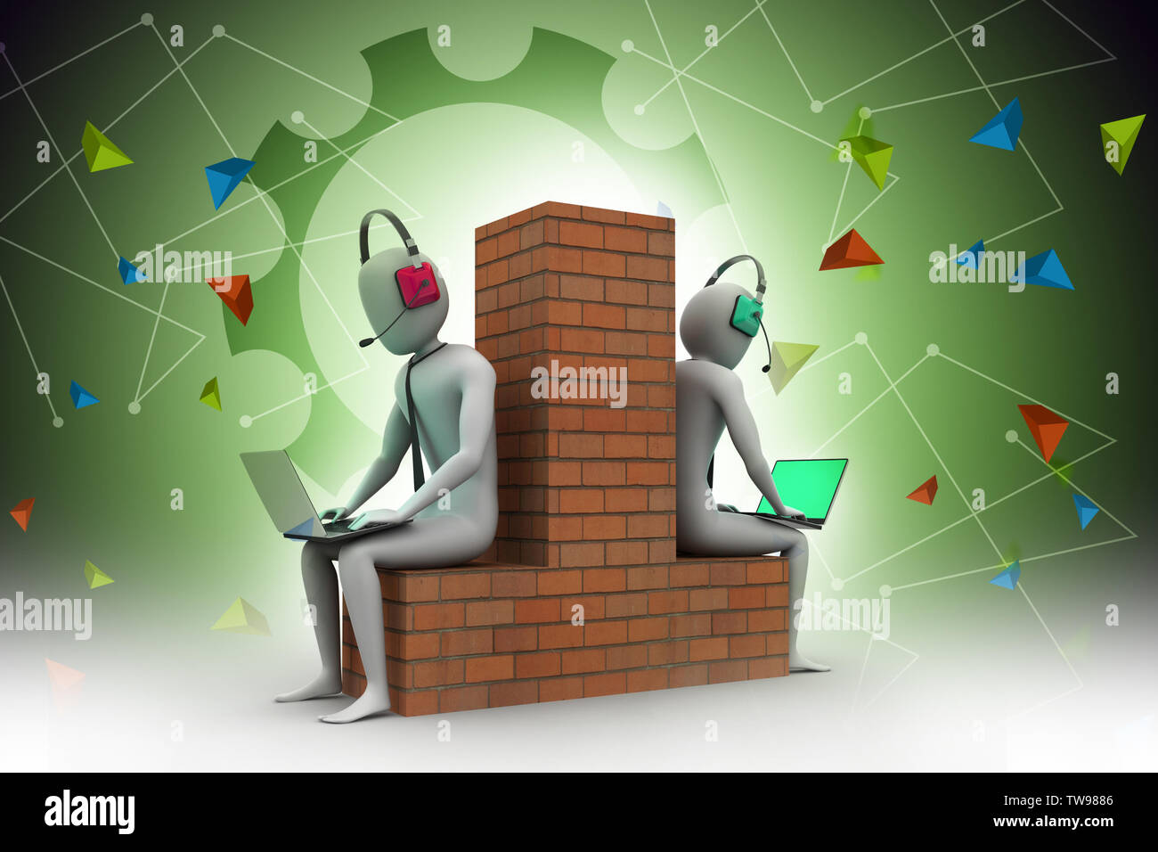 3d people working in laptop Stock Photo - Alamy