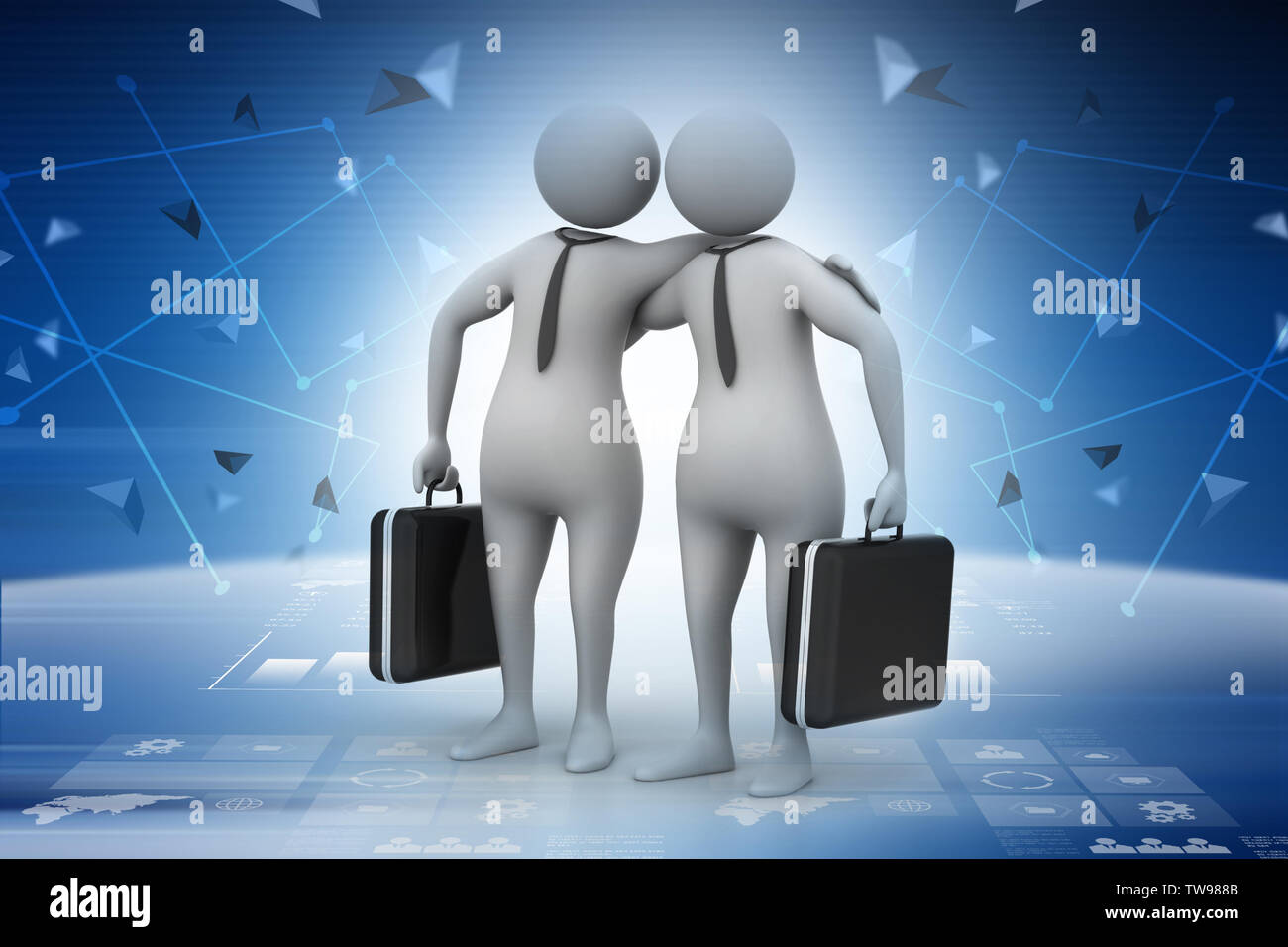 Two business people with briefcase Stock Photo - Alamy
