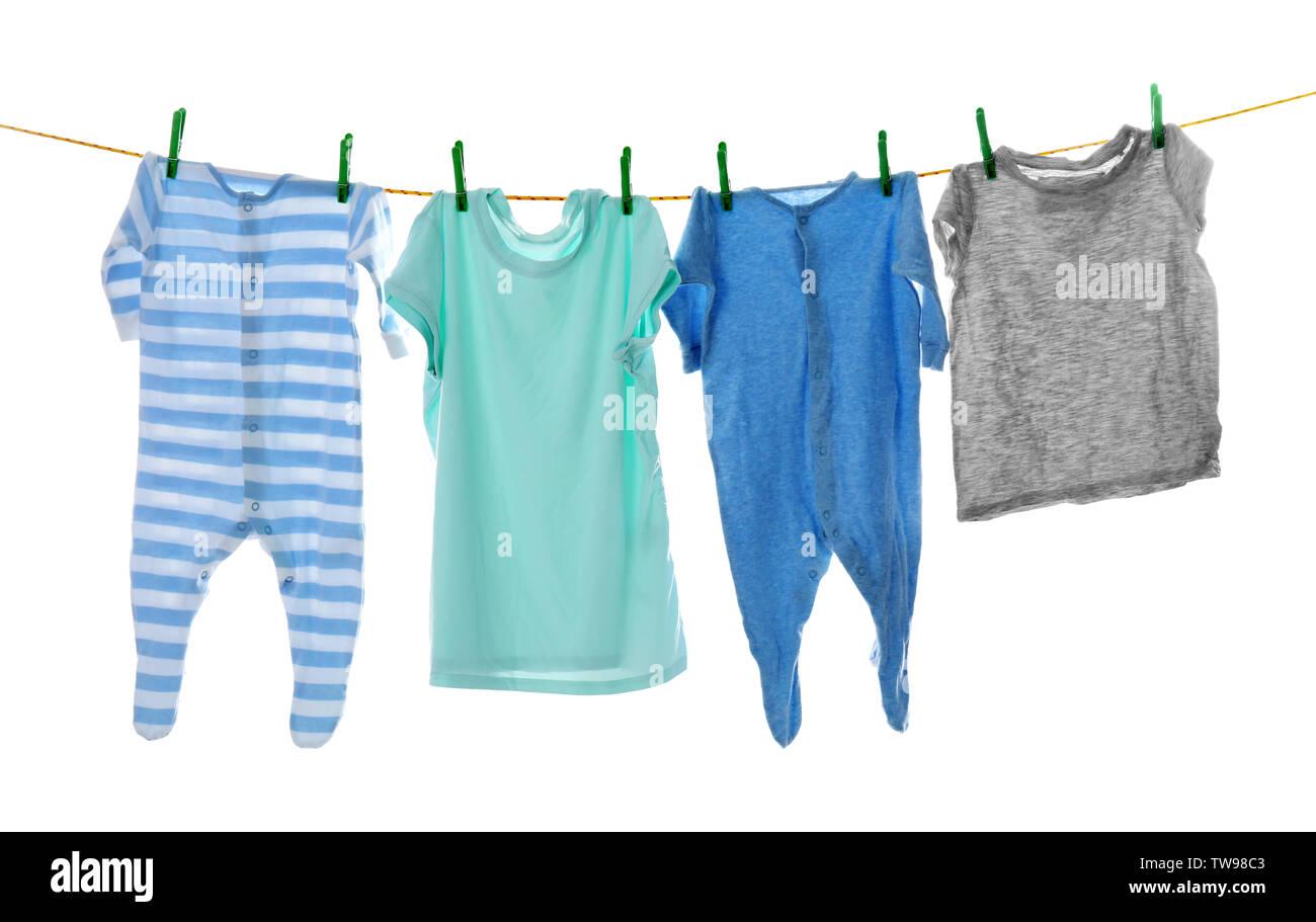 Childrens Clothes On Washing Line High Resolution Stock Photography and ...