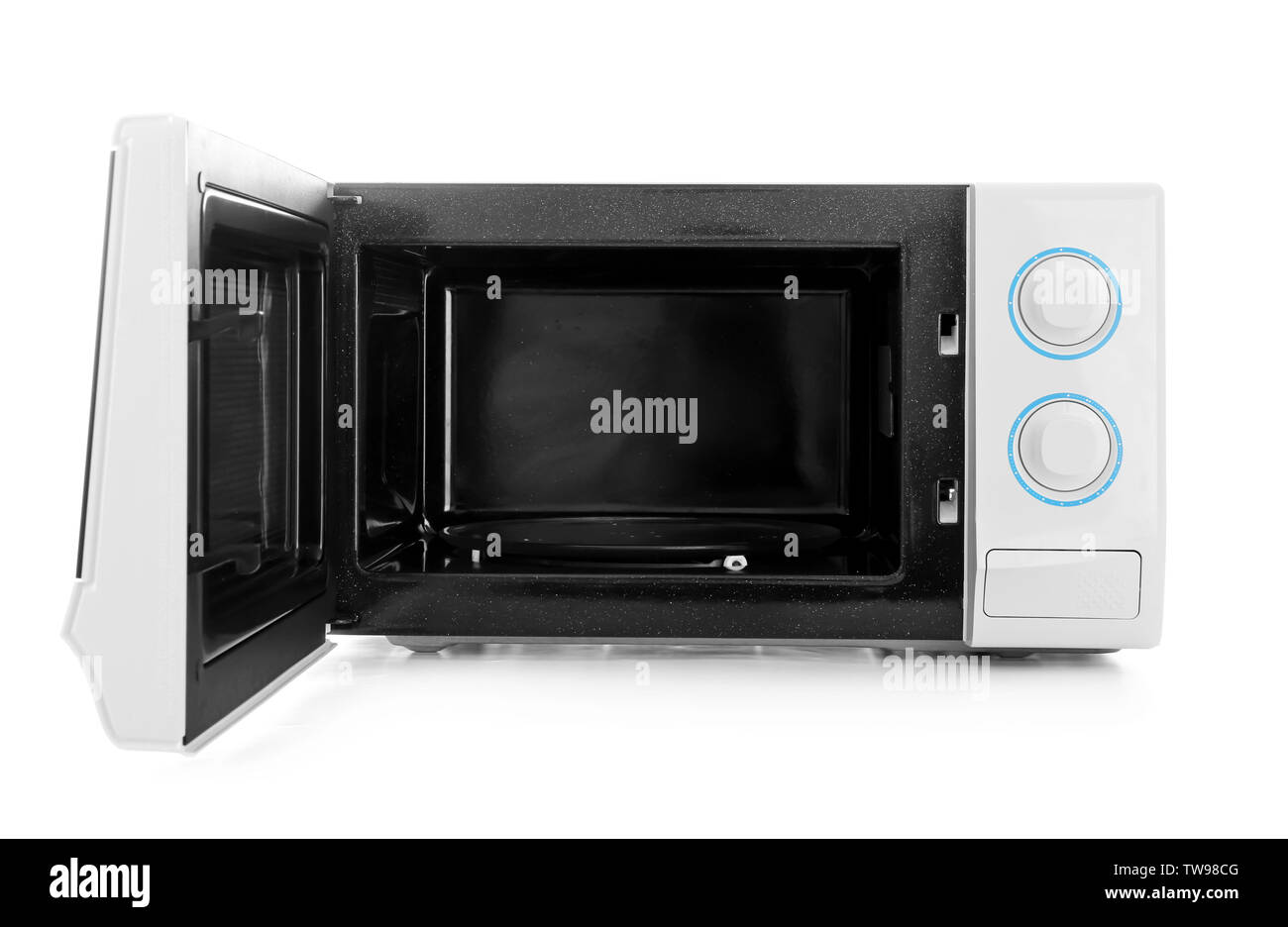 Microwave oven on white background Stock Photo - Alamy