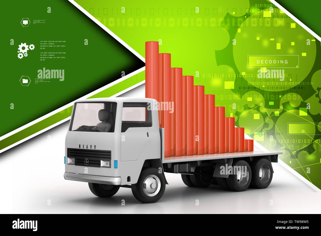 Transportation of business graph in truck Stock Photo - Alamy