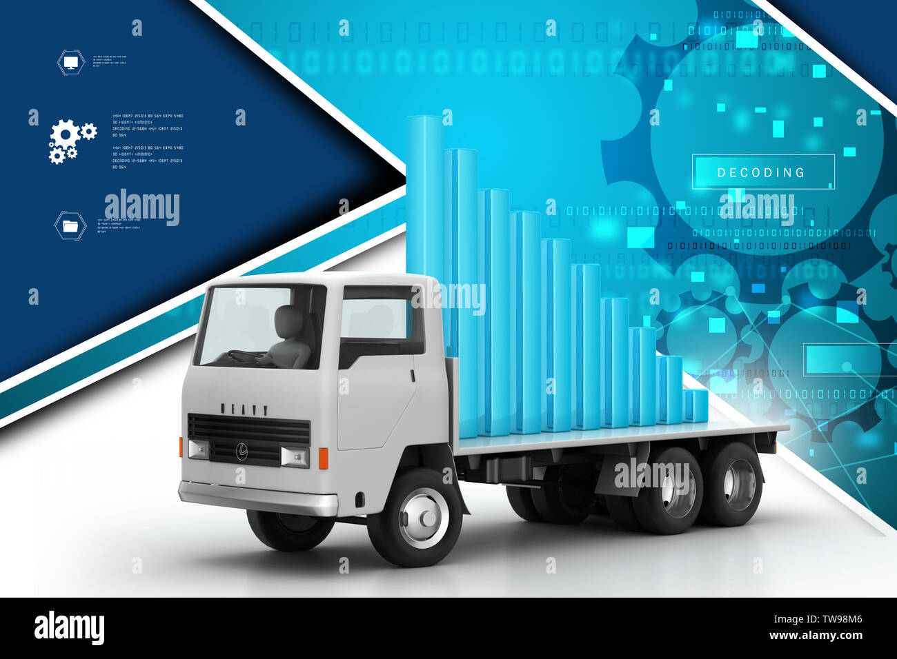 Transportation of business graph in truck Stock Photo - Alamy