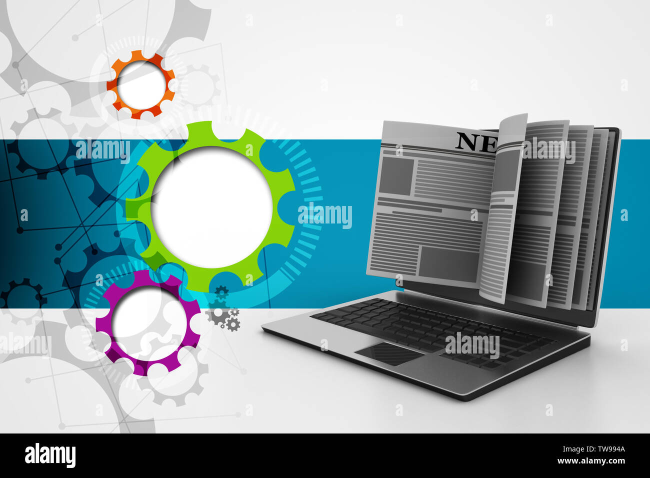 News through a laptop screen concept for online news Stock Photo - Alamy