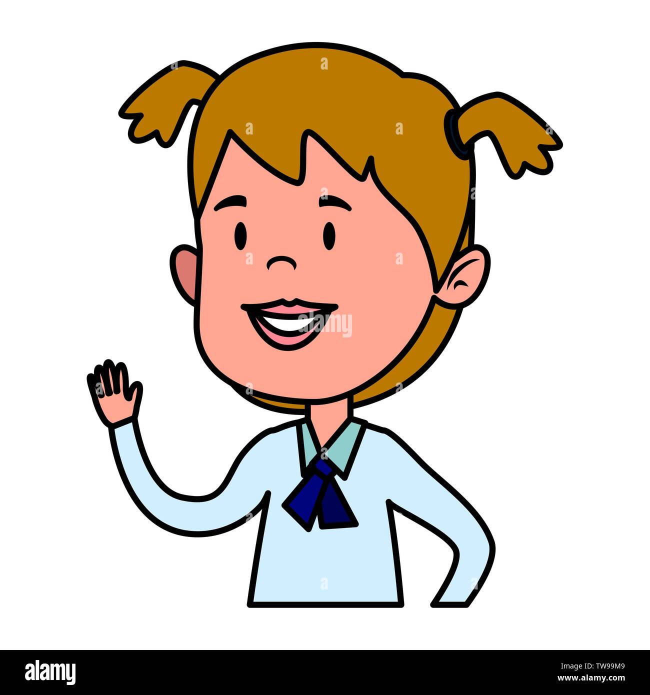 happy student girl comic character Stock Vector Image & Art - Alamy
