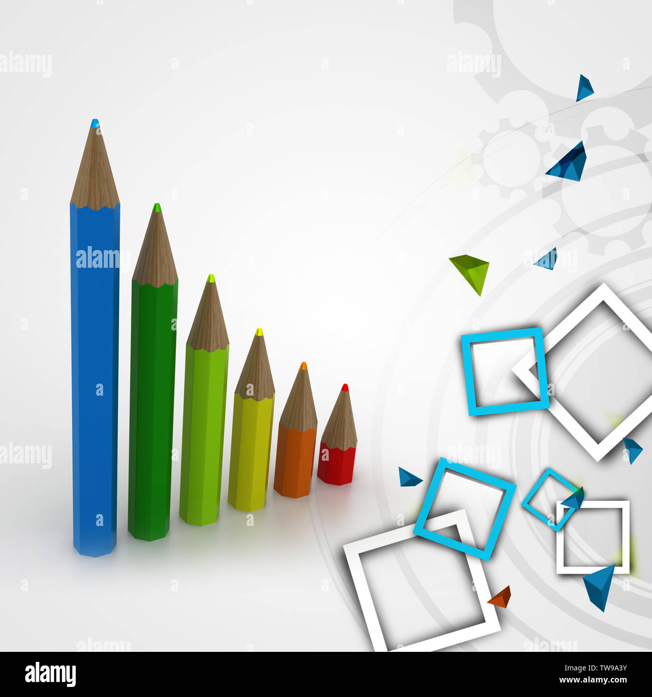 pencil showing a graph Stock Photo - Alamy