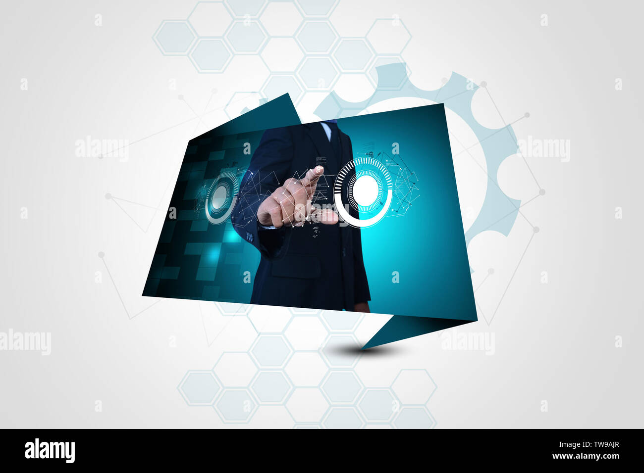 Futuristic touch screen display Stock Photo - Alamy