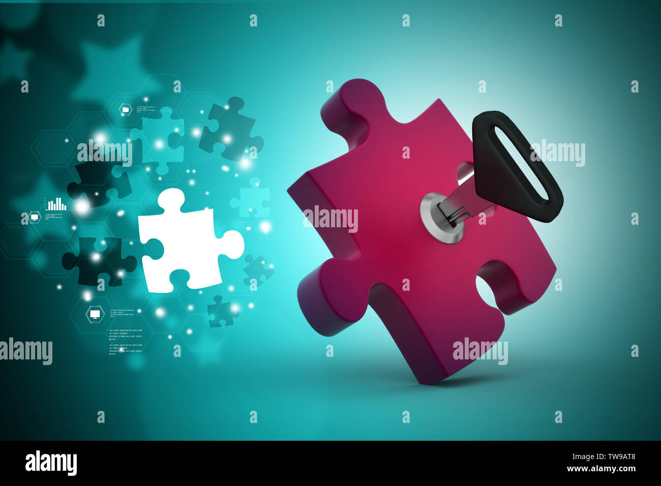 Puzzle and key Stock Photo - Alamy