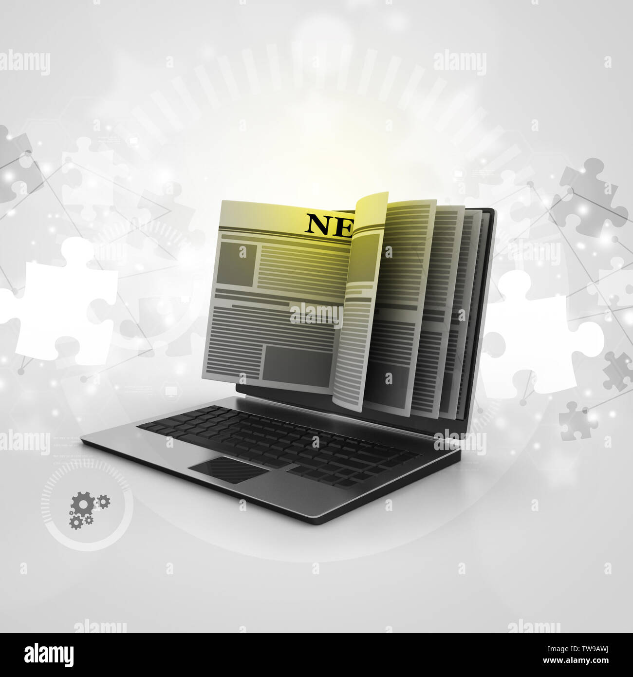 News through a laptop screen concept for online news Stock Photo - Alamy