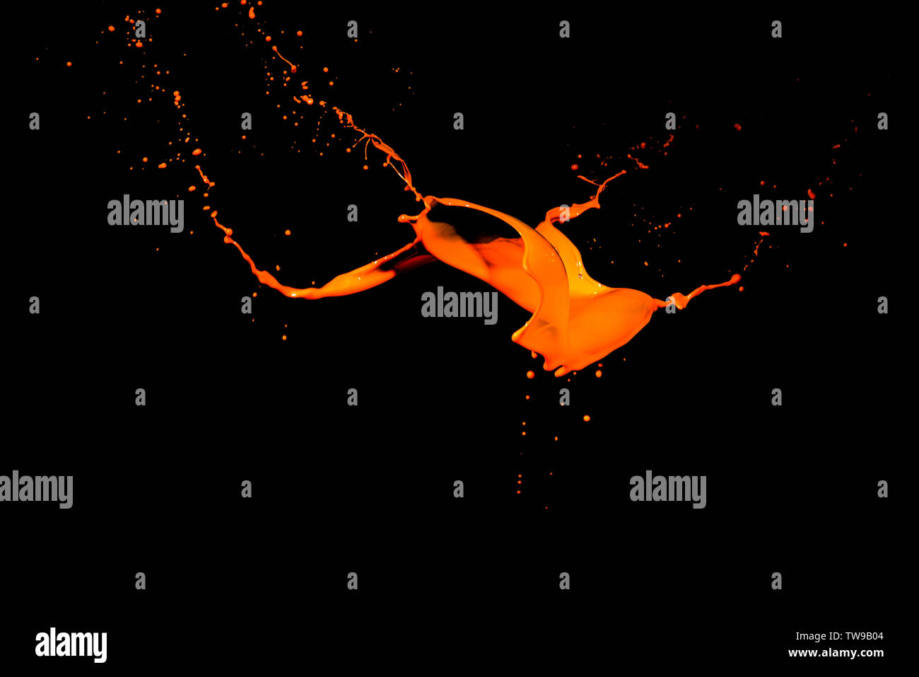 isolated orange water splash on background Stock Photo - Alamy
