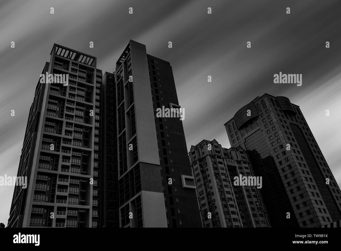 One commercial buildings on Black and White Stock Photos & Images - Alamy