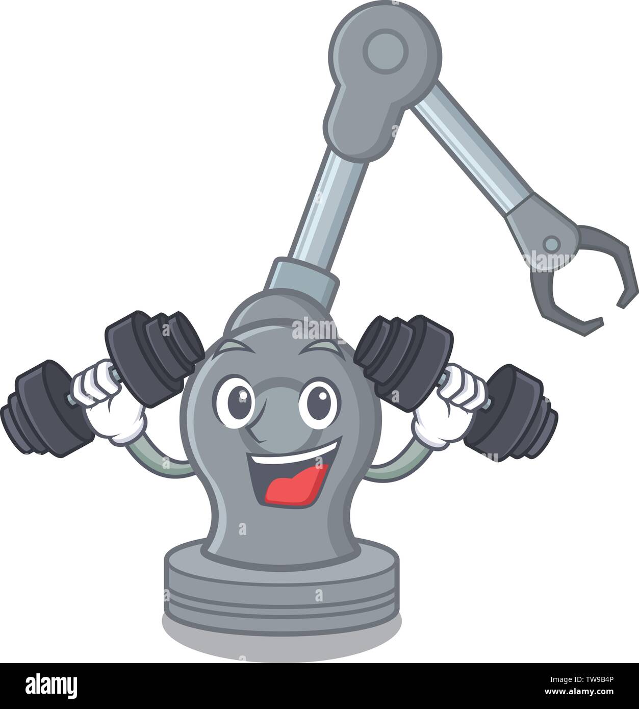 Fitness robotic arm machine isolated on character Stock Vector Image ...