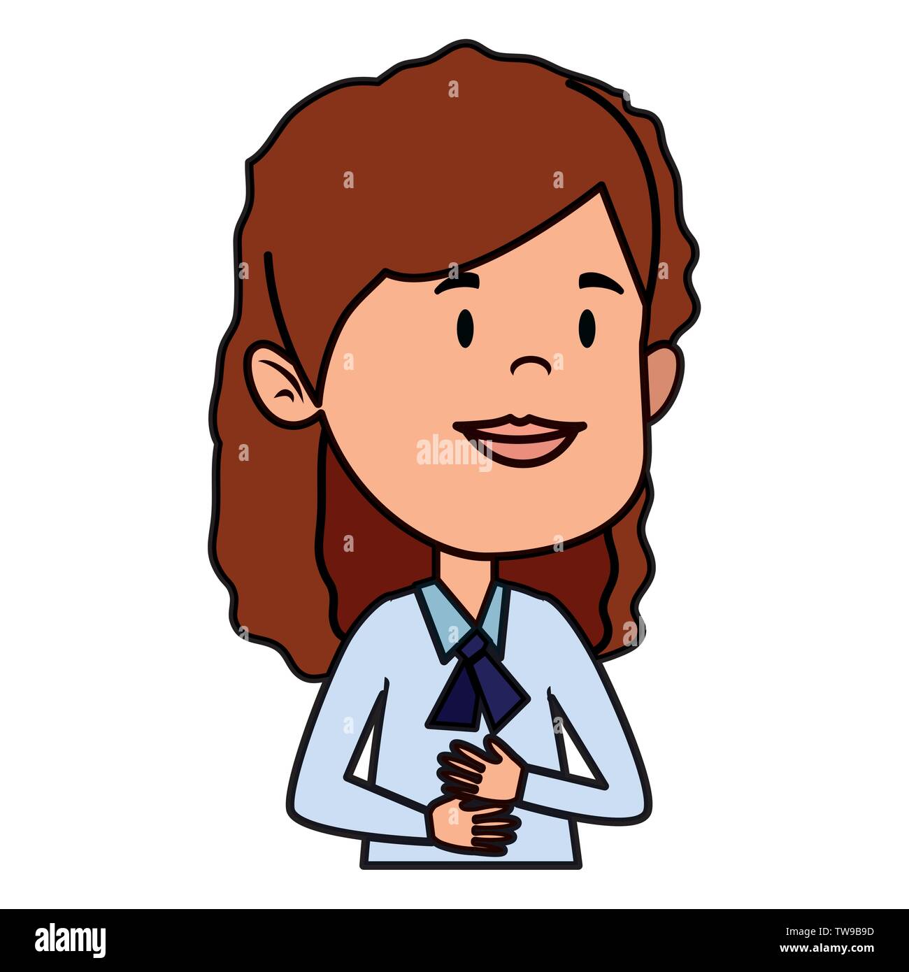 happy student girl comic character Stock Vector Image & Art - Alamy