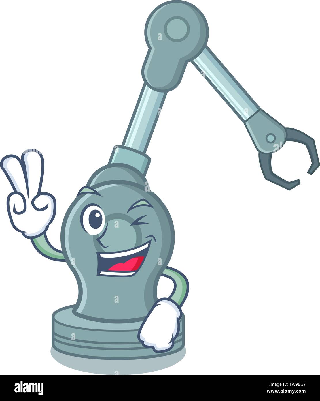 Two finger toy robotic arm machine on cartoon shape Stock Vector Image ...