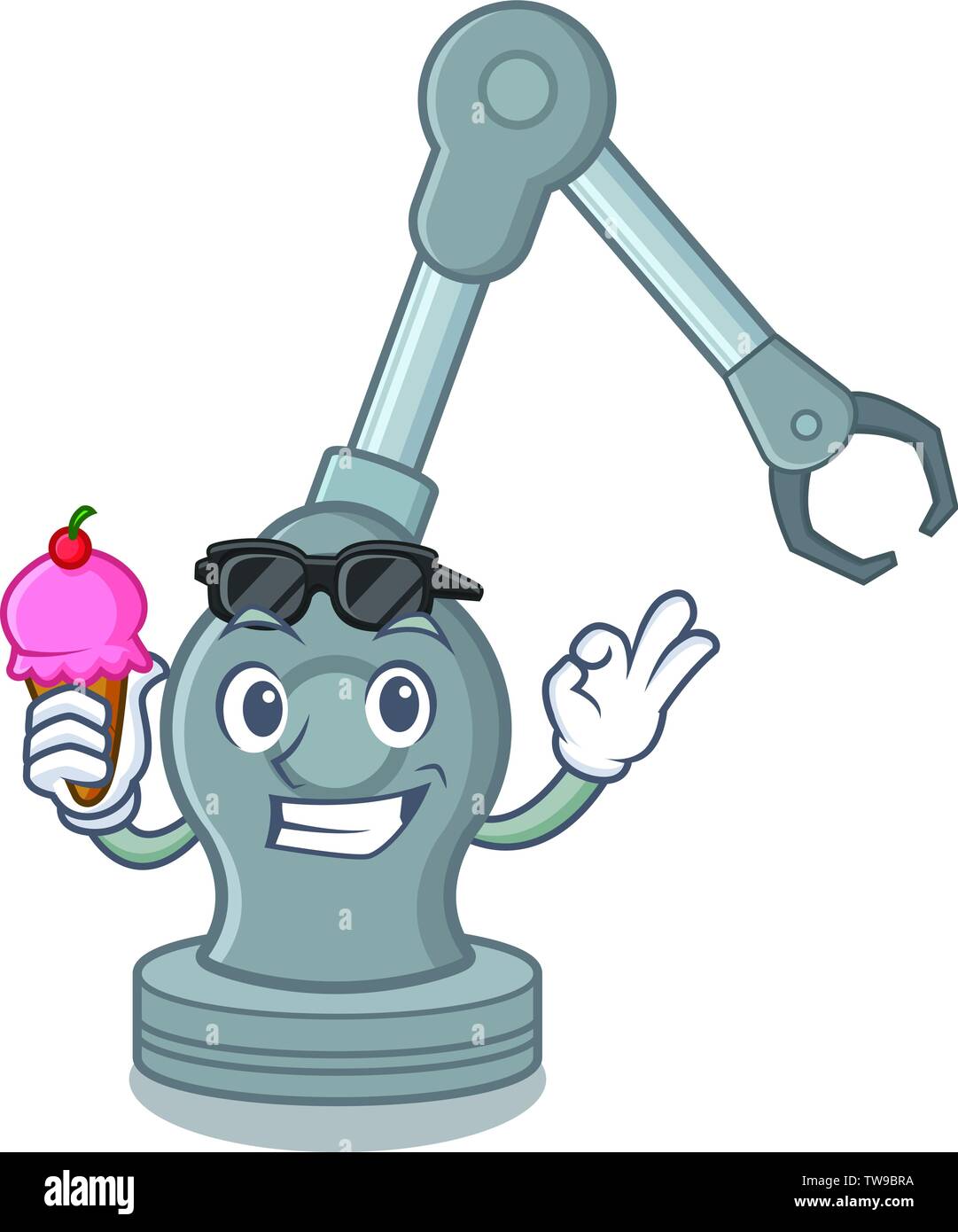 With ice cream toy robotic arm machine on cartoon shape Stock Vector ...