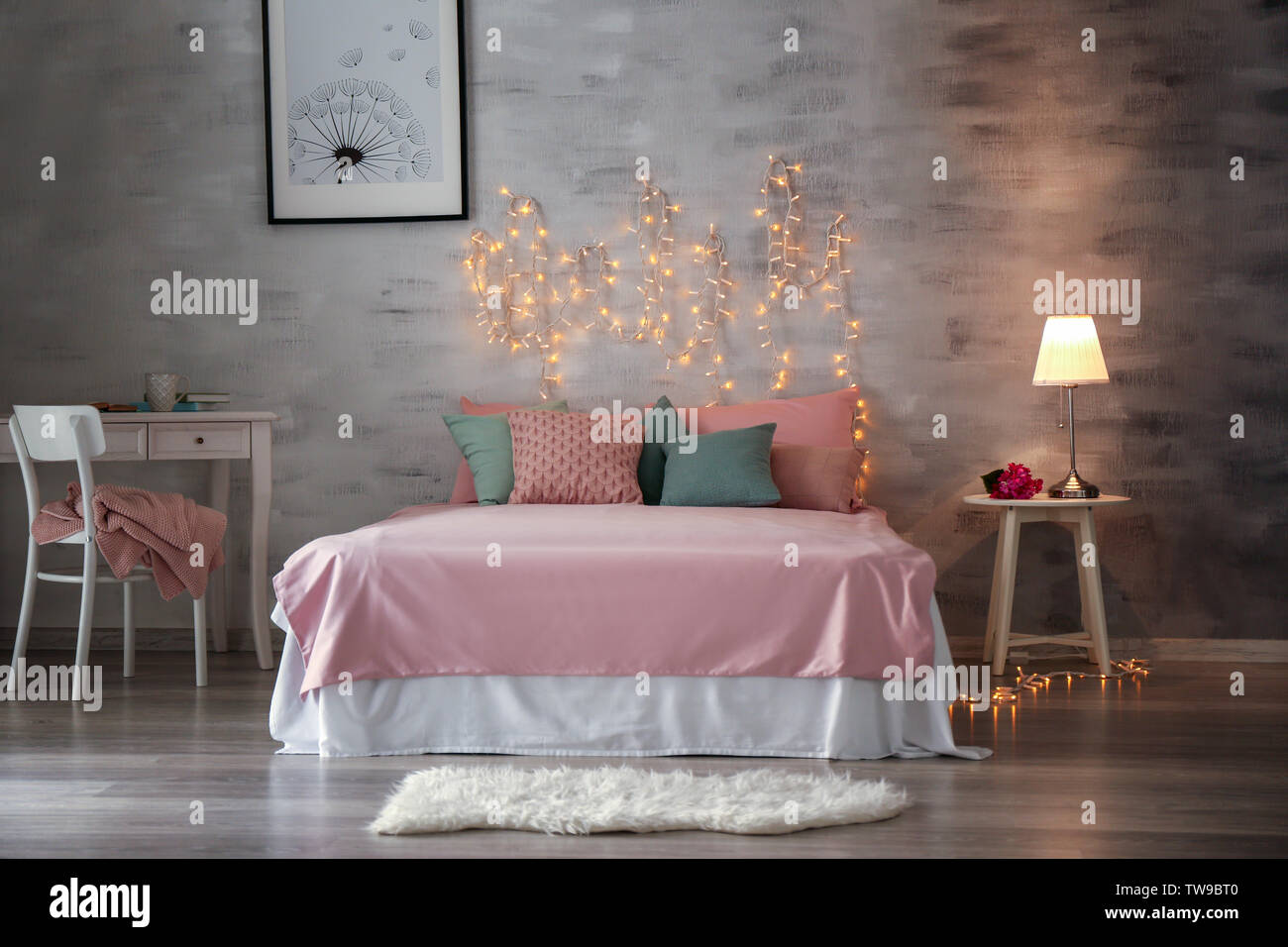 Room interior with modern bed Stock Photo - Alamy