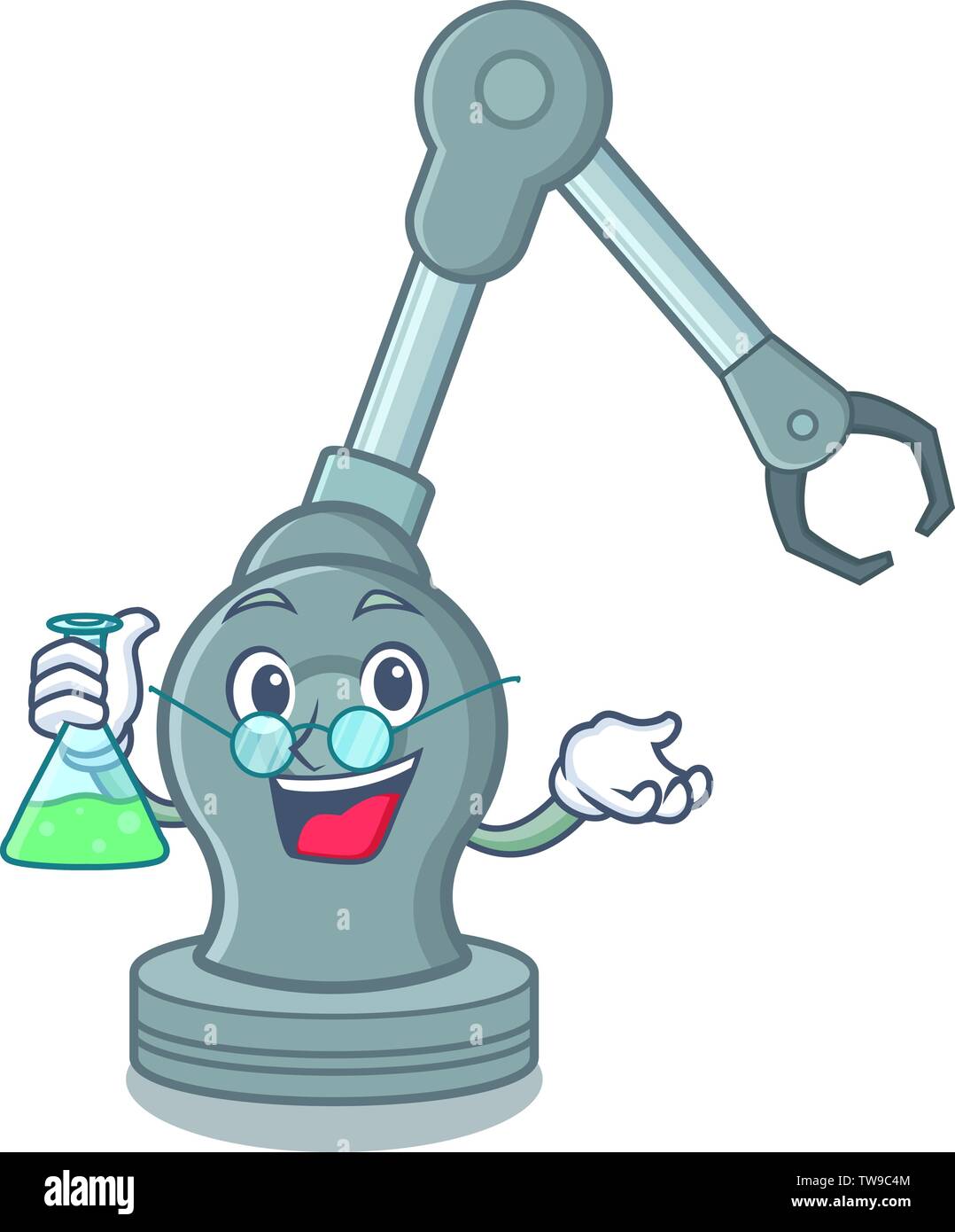 Professor toy robotic arm machine on cartoon shape Stock Vector Image ...