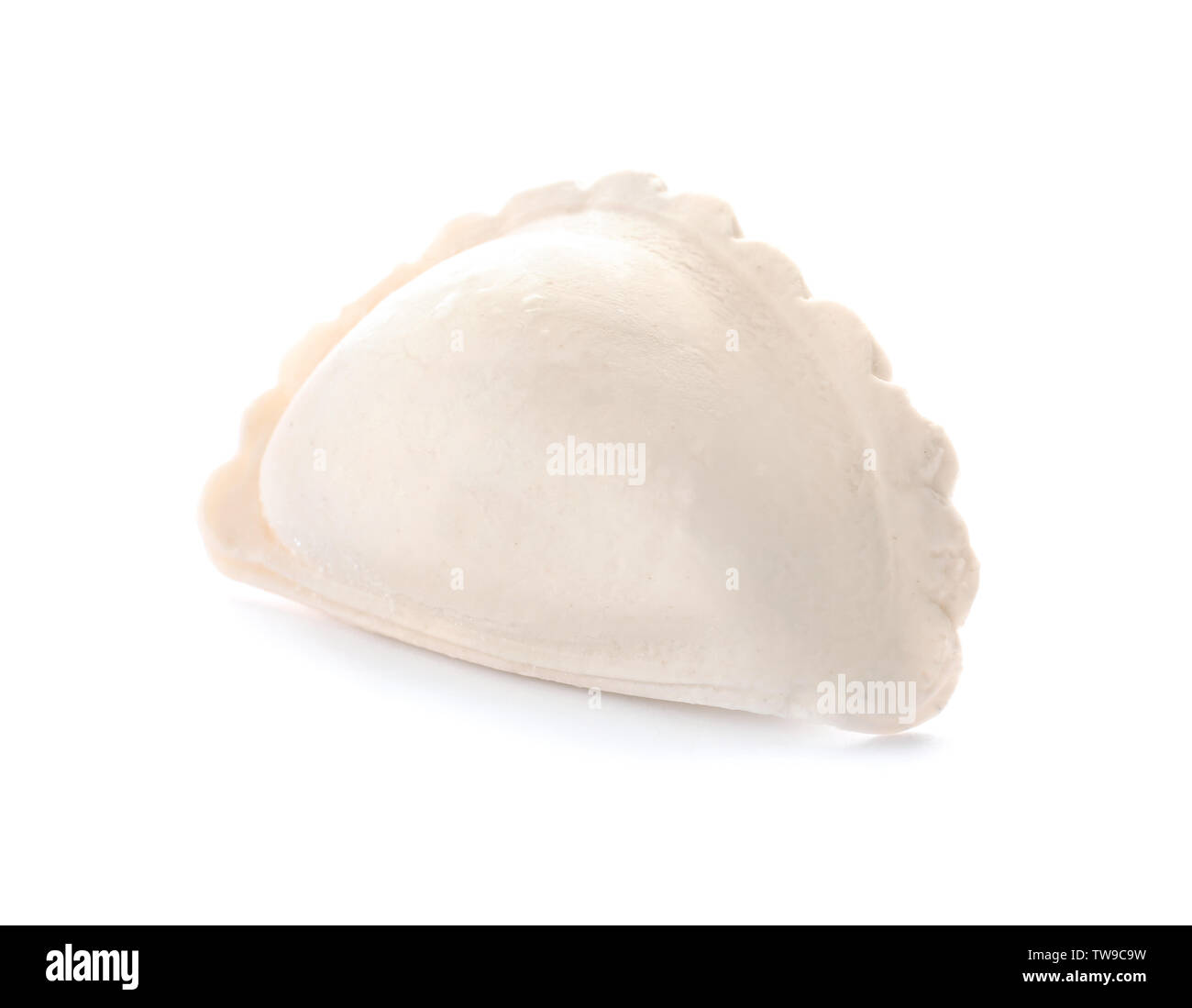 Raw dumpling on white background Stock Photo - Alamy