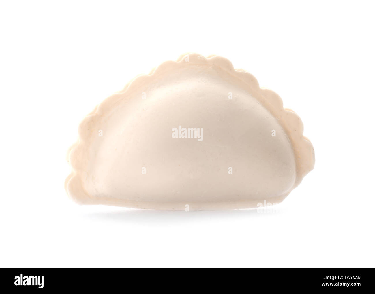 Raw dumpling on white background Stock Photo - Alamy