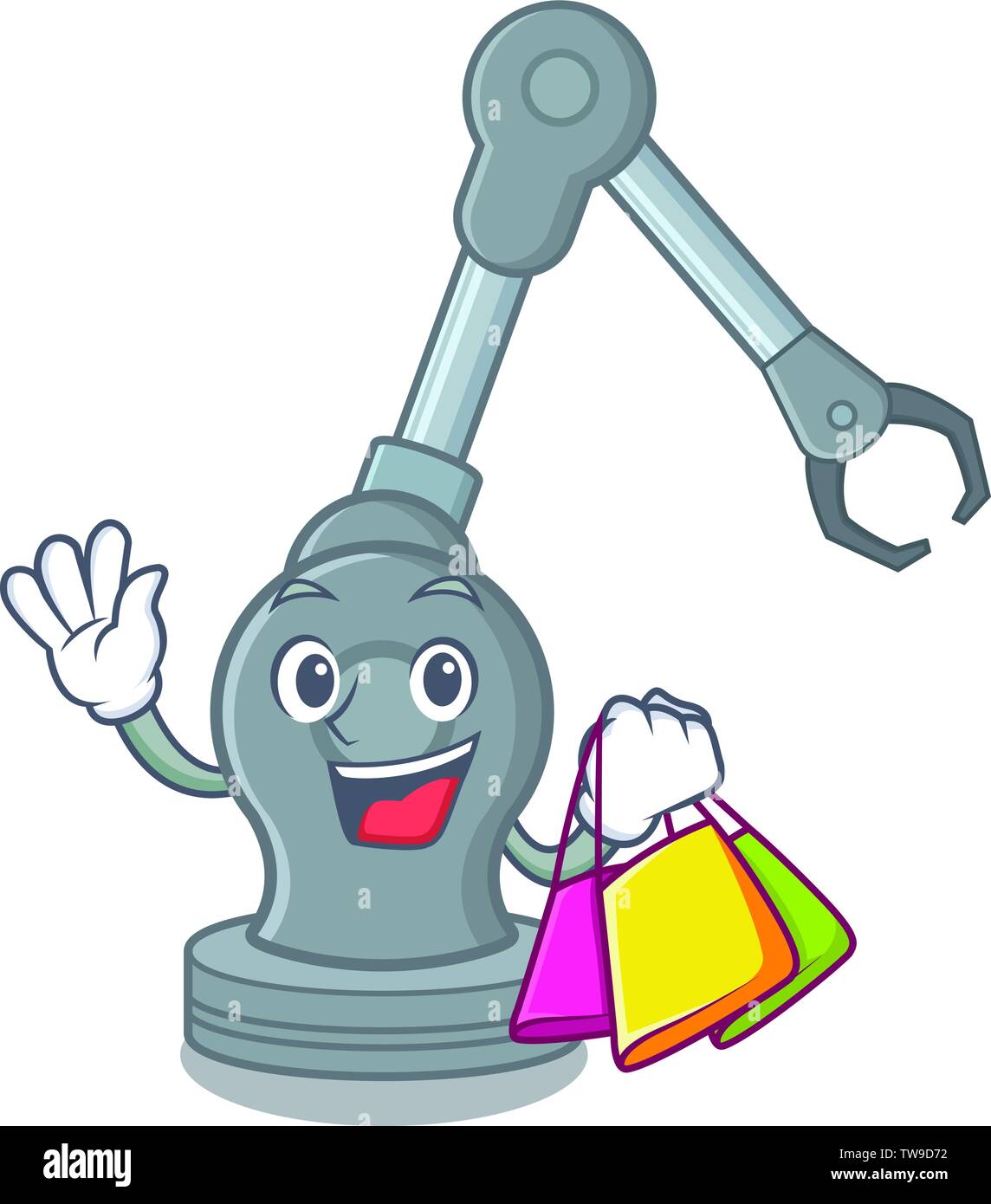 Shopping toy robotic arm machine on cartoon shape Stock Vector Image ...