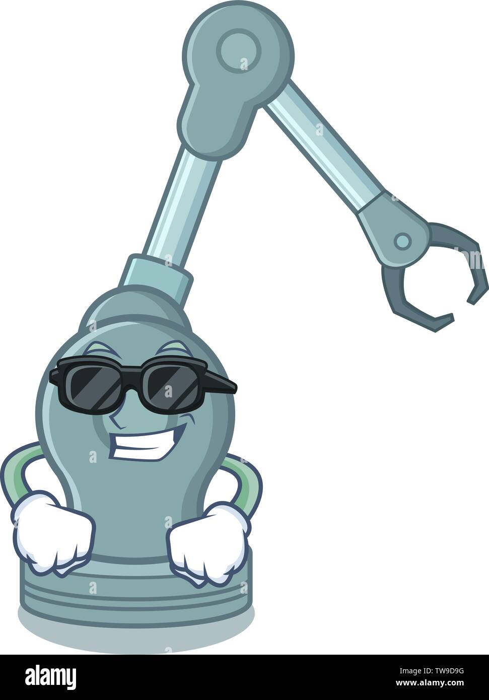 Super cool toy robotic arm machine on cartoon shape Stock Vector Image ...