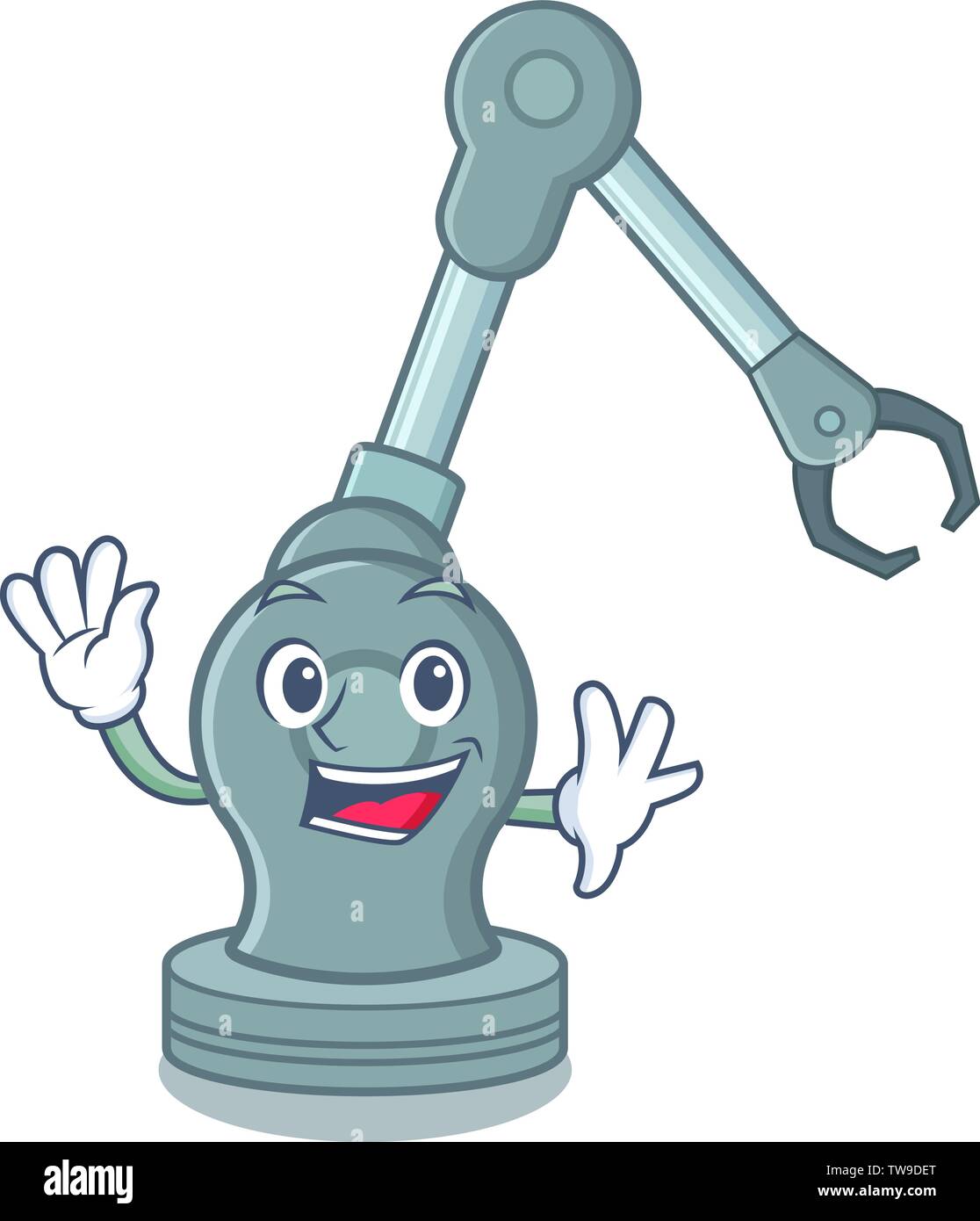 Waving toy robotic arm machine on cartoon shape Stock Vector Image ...