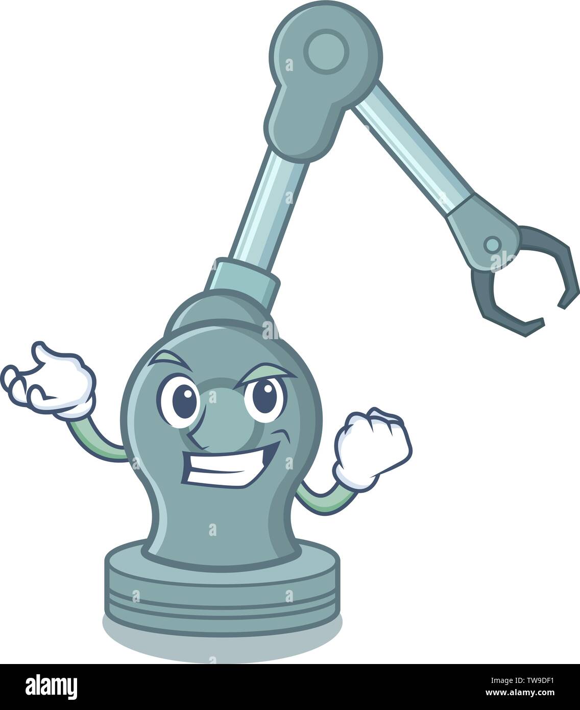 Successful toy robotic arm machine on cartoon shape Stock Vector Image ...