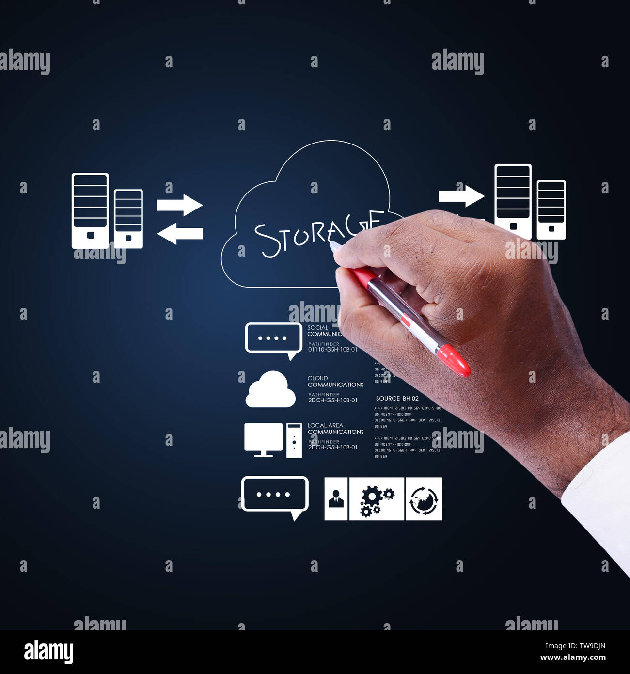 Business man showing concept of cloud computing Stock Photo - Alamy