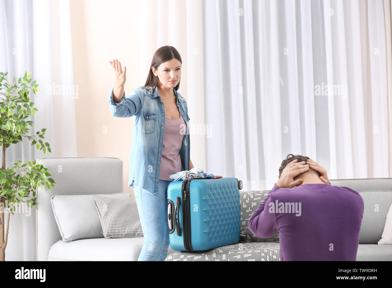 Family with problems in relationship at home Stock Photo - Alamy