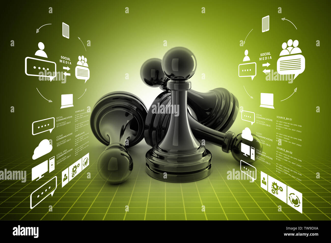 black pawn isolated on colour Stock Photo - Alamy
