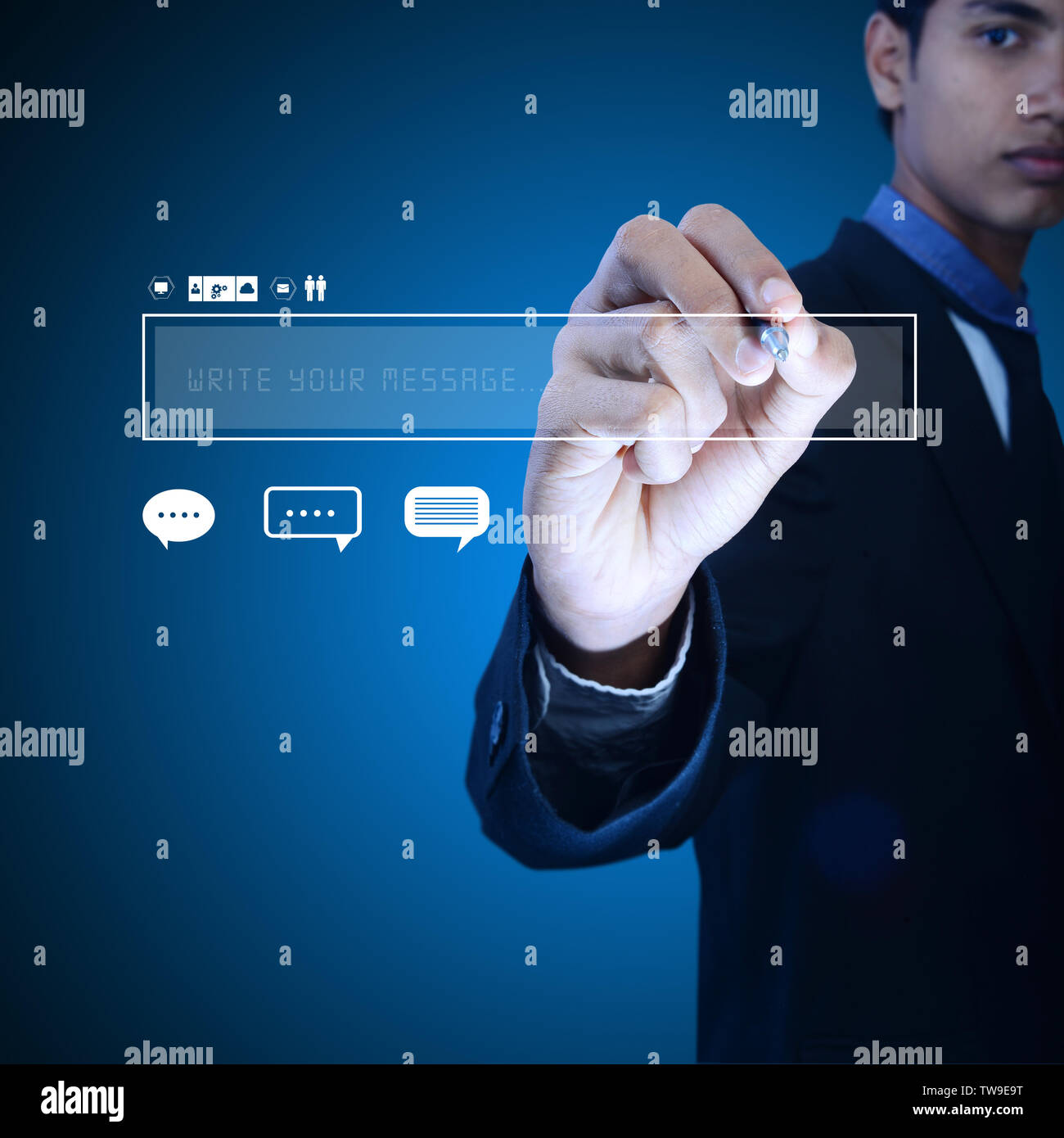 Futuristic touch screen display Stock Photo - Alamy