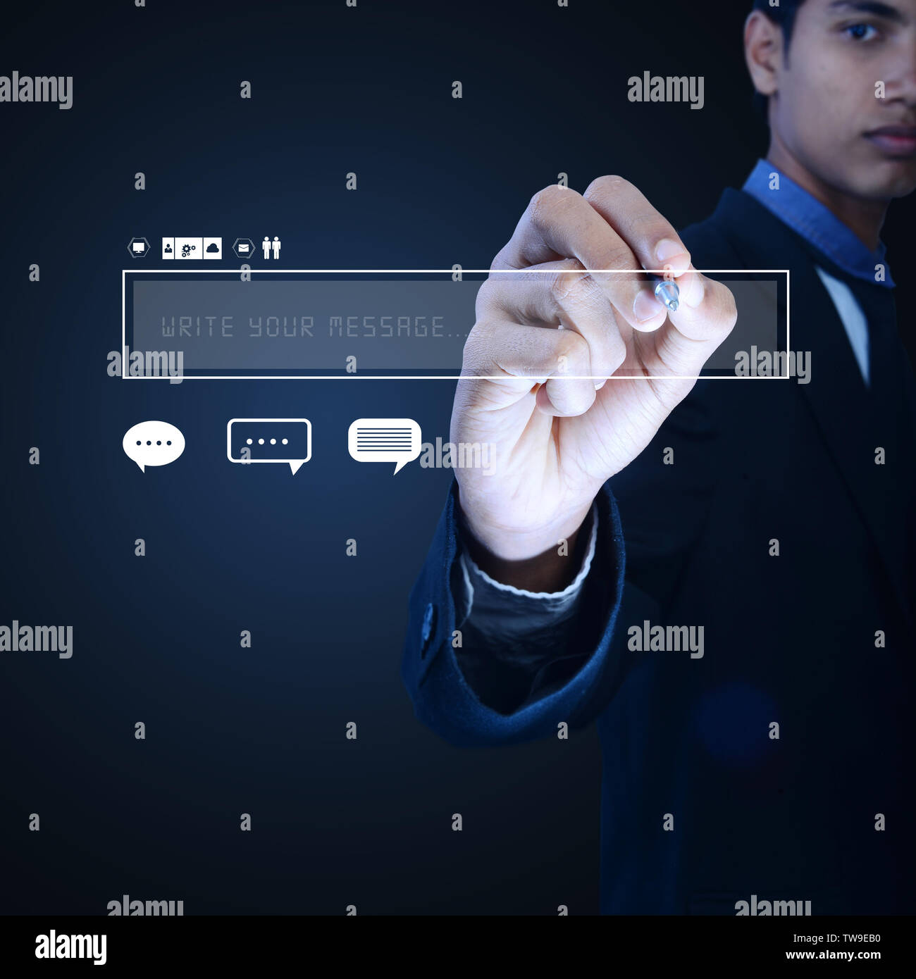Futuristic touch screen display Stock Photo - Alamy