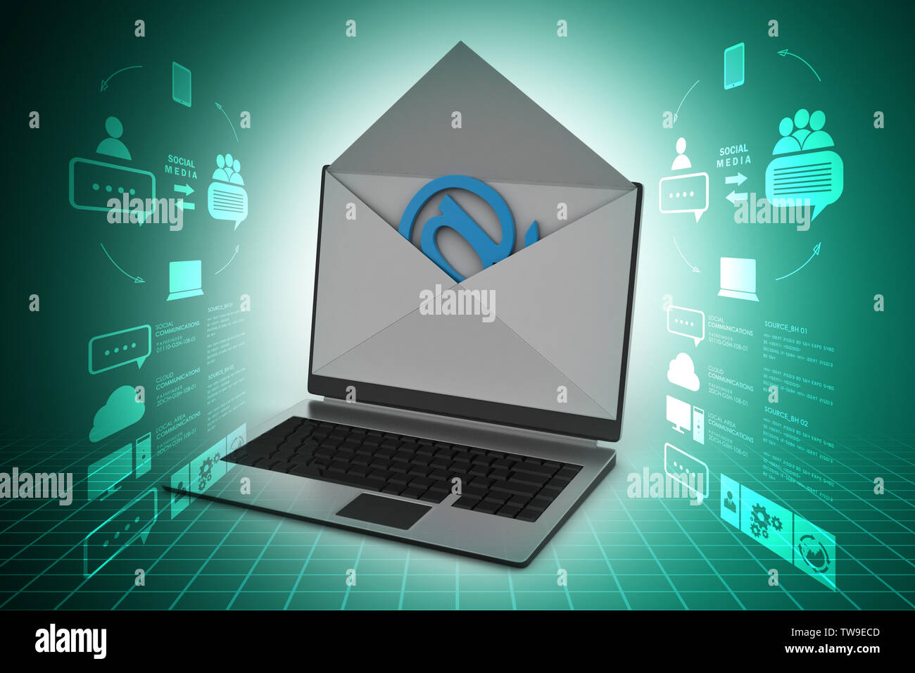 Email and laptop Stock Photo - Alamy