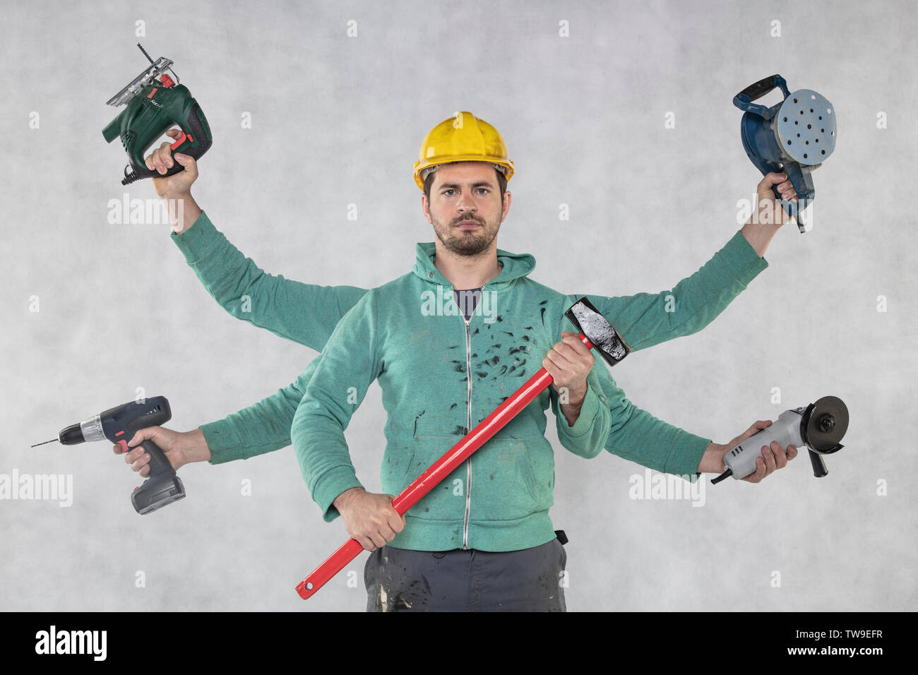 handyman is ready for assigned tasks Stock Photo - Alamy