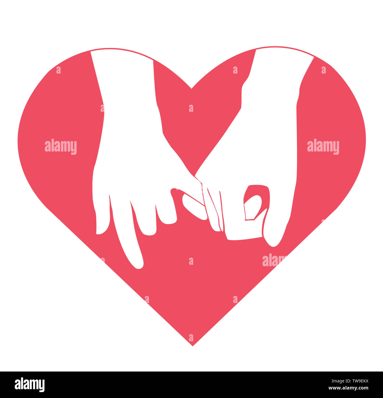 pinky promise , hand holding in heart shape Stock Photo - Alamy