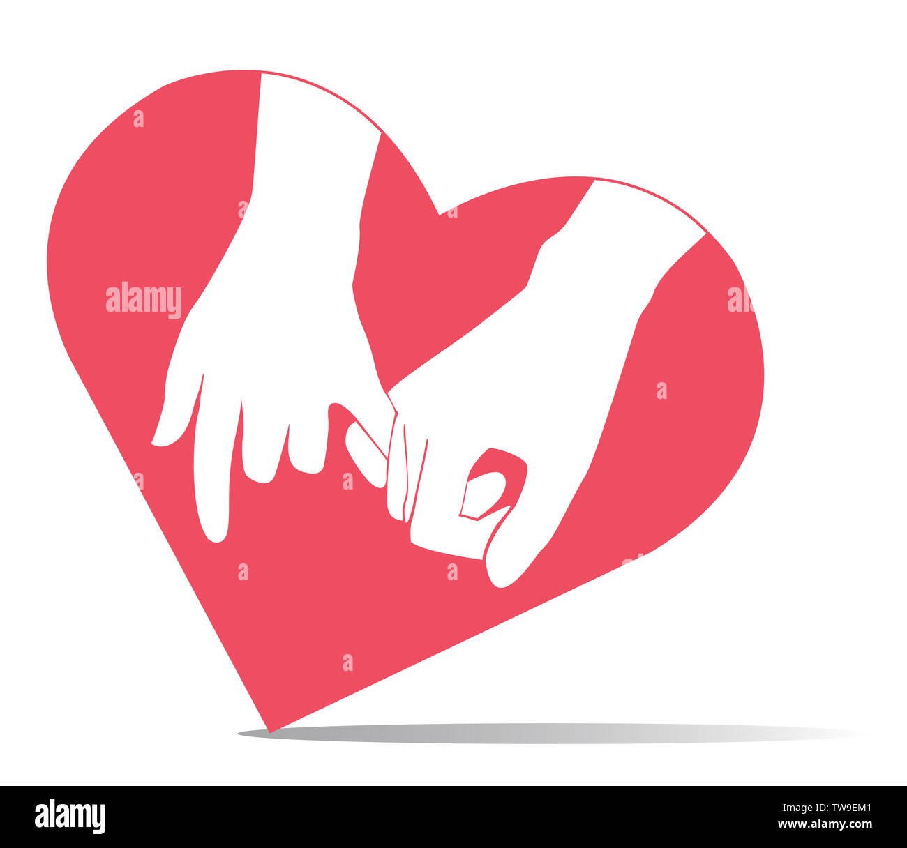pinky promise , hand holding in heart shape Stock Photo - Alamy