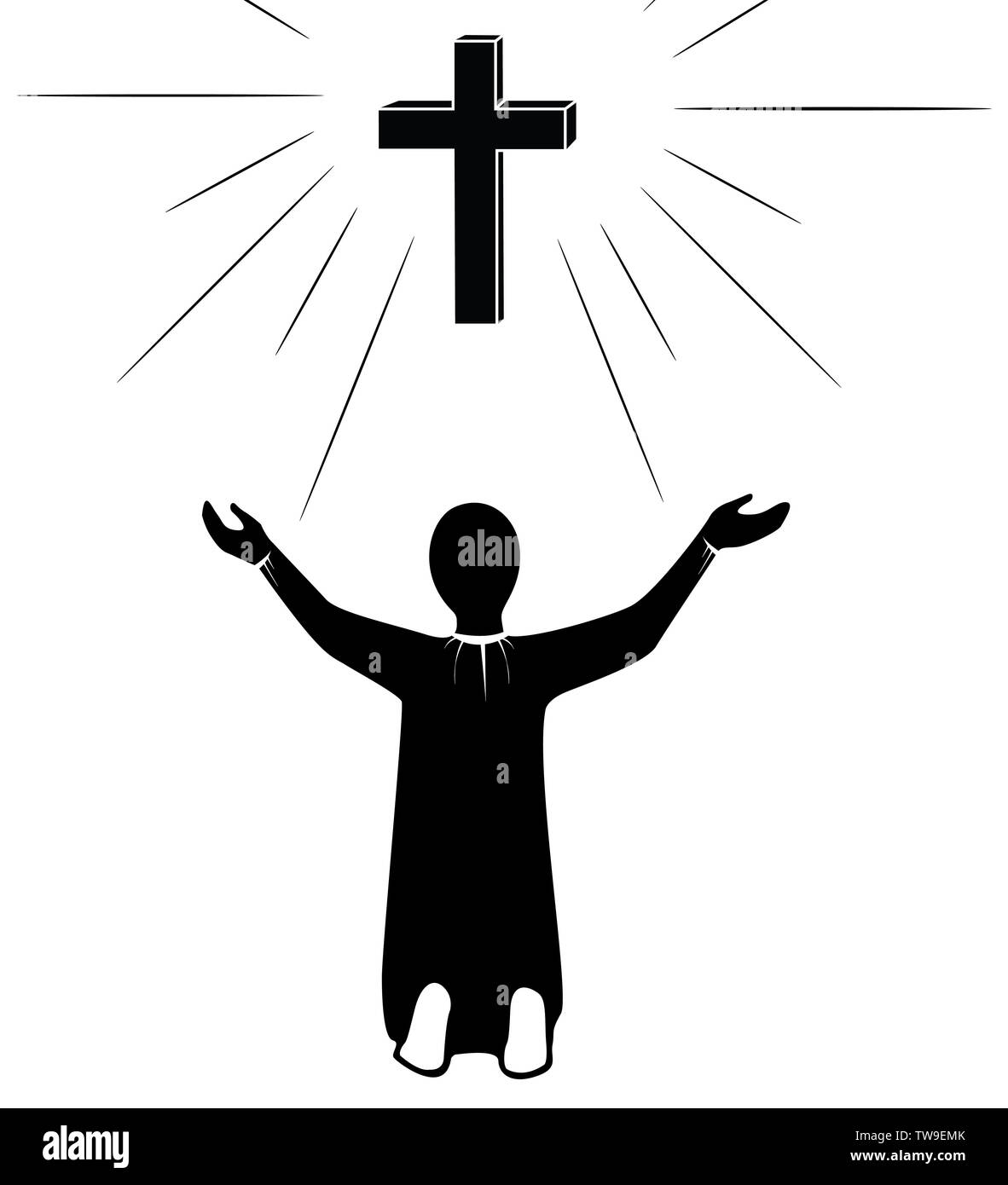 Pray To Jesus Christ Stock Photo Alamy
